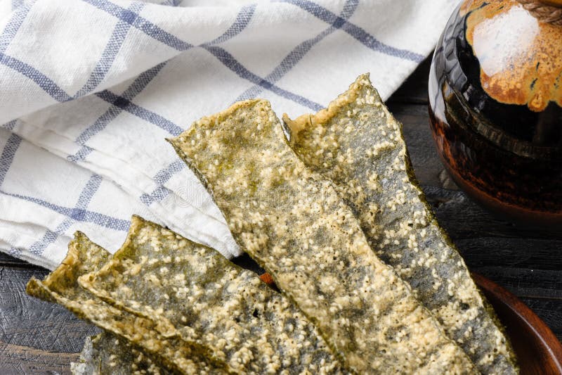 Deep fried seaweed stock photo. Image of korean, deep - 233043390