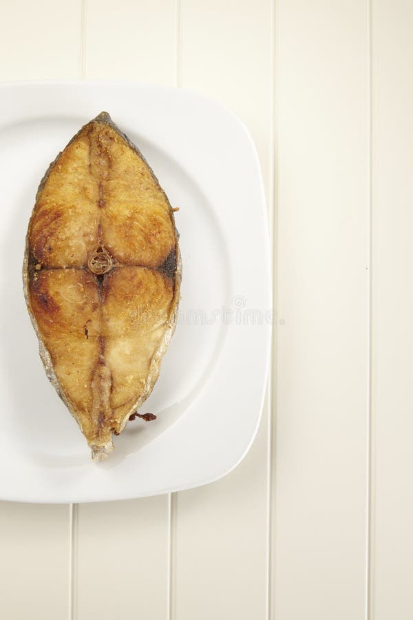 Deep Fried Seer Fish on a Plate Stock Photo - Image of fried ...