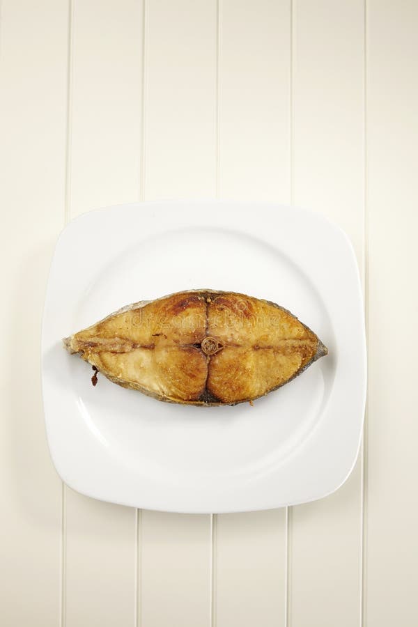Deep Fried Seer Fish on a Plate Stock Photo - Image of deep, closeup ...