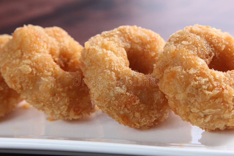 Deep fried shrimp donut stock image. Image of white, food - 34682909