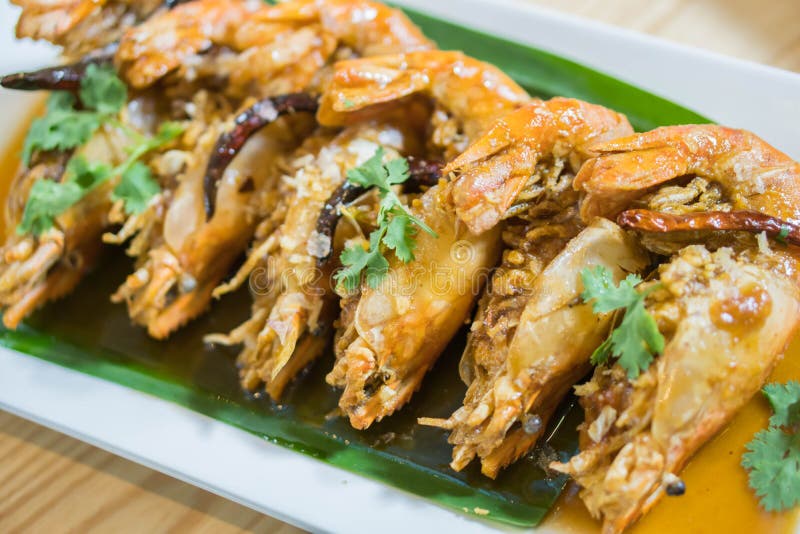 Deep Fried Shrimp Platter with Tamarind Sauce Stock Photo - Image of ...