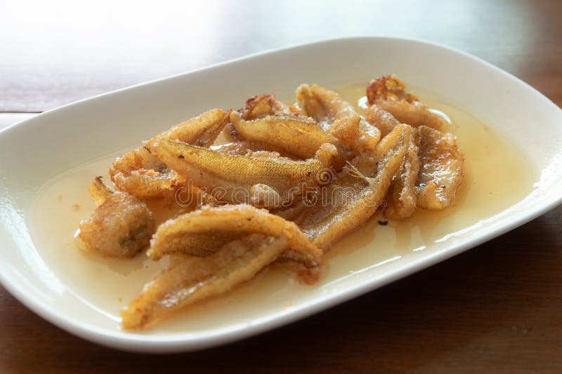 Deep-fried Silver Sillago with Fish Sauce Stock Image - Image of tasty ...