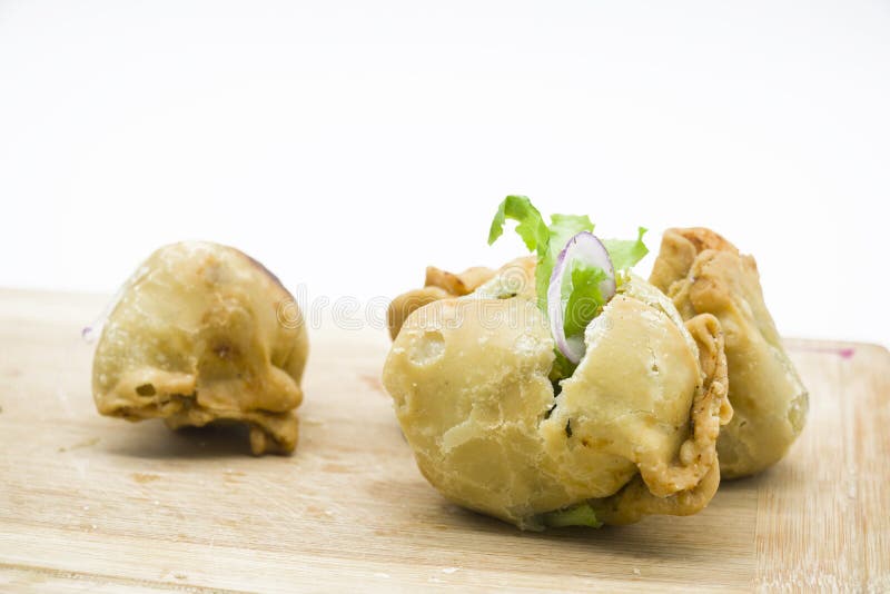 Deep Fried Puri or Poori or Luchi with Sauce in a Plate Isolate on ...