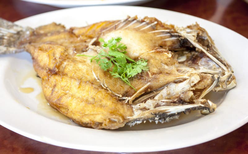 Deep fried snapper fish stock photo. Image of thai, salad - 31517376