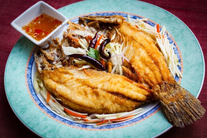 Deep-fried Snapper, Stlye Thai Food. Stock Photo - Image of fish, food ...