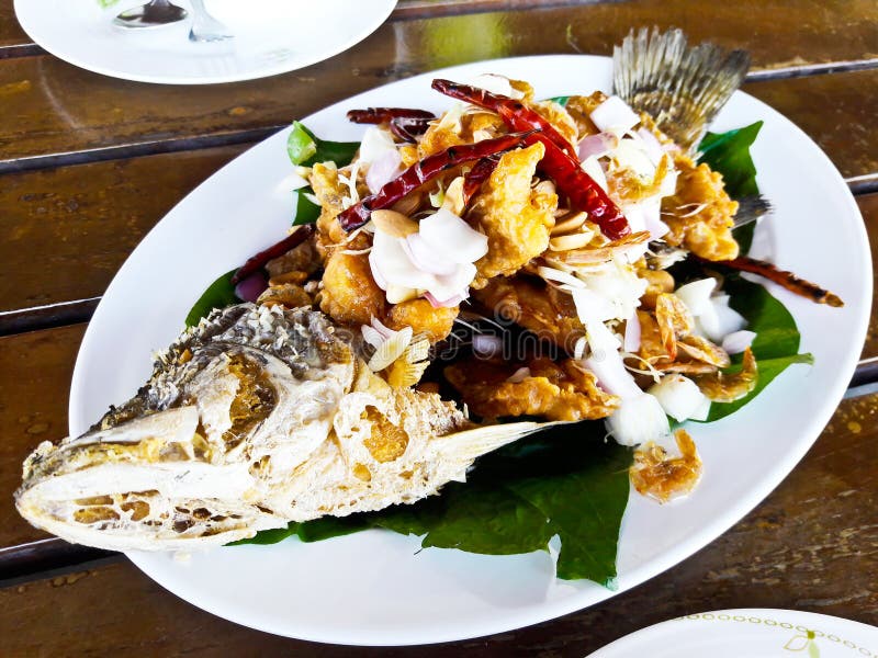 Fried Seafood With Curry Powder Stock Image - Image of good, celery ...