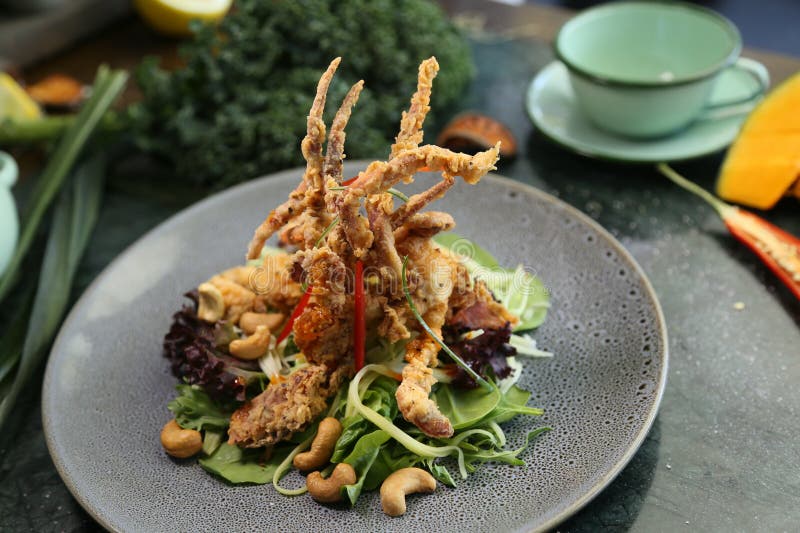 Deep Fried Soft Shell Crab stock image. Image of flower - 331929717