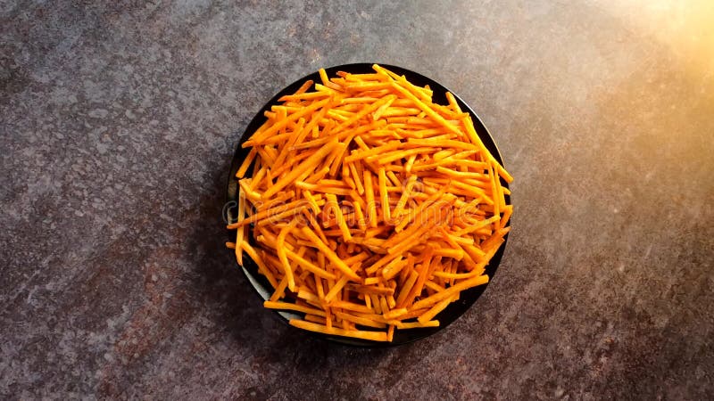 Fried Tapioca chips stock video. Video of heap, deep - 205543909