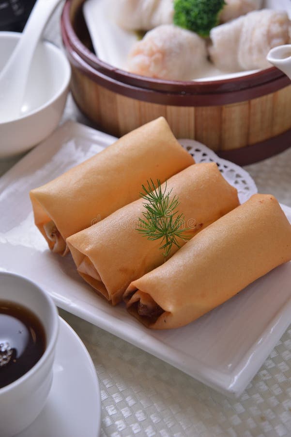 Deep Fried Spring Roll Dim Sum Stock Image - Image of wrap, food: 139827955