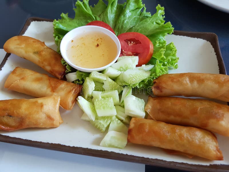 Deep Fried Spring Roll Vietnamese Food Stock Image - Image of white ...