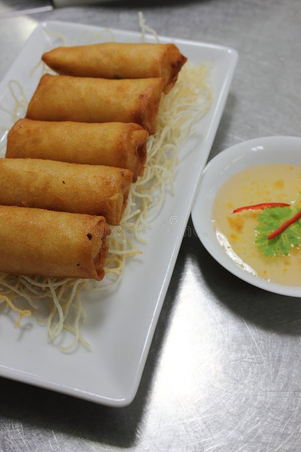 Deep fried spring rolls stock image. Image of chilli - 24526785