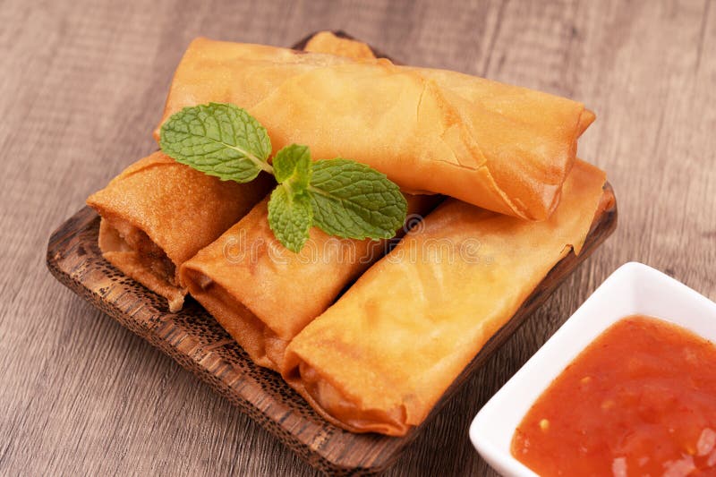Deep Fried Spring Rolls Also Known As Popia Malaysian Food Stock Photo ...