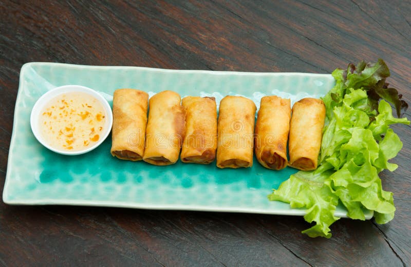 Deep fried spring rolls stock photo. Image of restaurant - 41871454