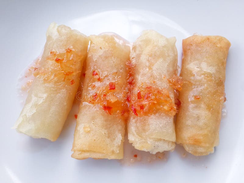 Deep fried spring rolls stock image. Image of lunch, chili - 72632829