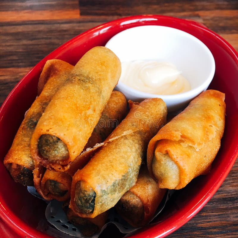 Deep fried spring rolls stock image. Image of spring - 86505641