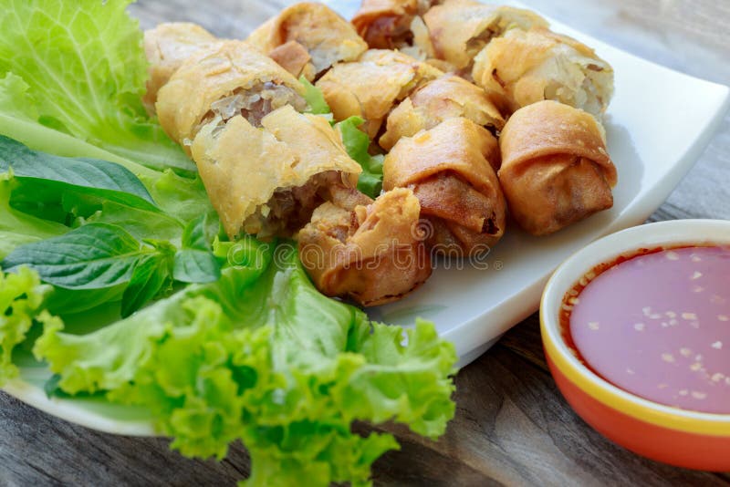 Deep fried spring rolls stock photo. Image of chinese - 74318770