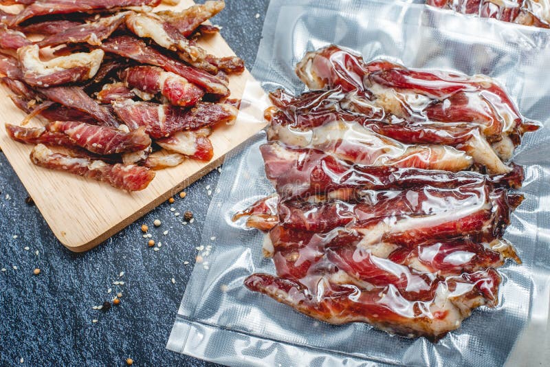 Deep Fried Sun-dried Pork (Moo Dad Deaw), Thai Food Stock Photo - Image ...