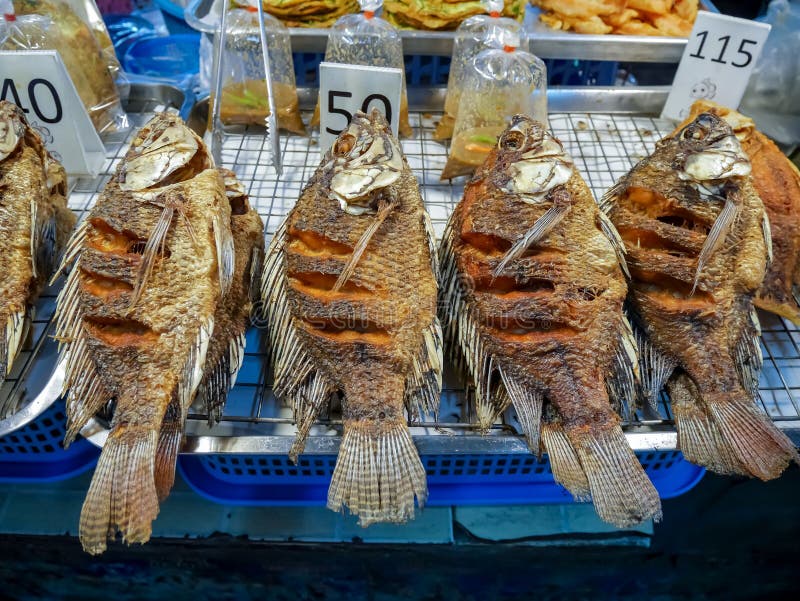 Deep fried whole fish stock image. Image of restaurant - 373861281