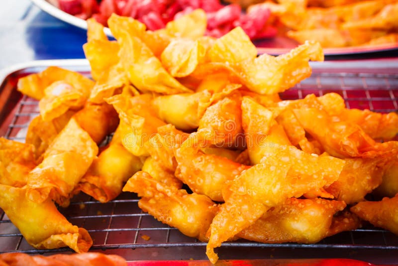 Deep Fried Wonton. stock image. Image of asian, market - 68322327