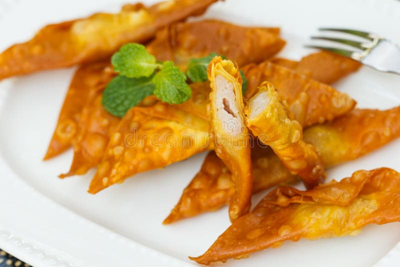 Deep Fried Wonton stock image. Image of food, sauce, dish - 39996765