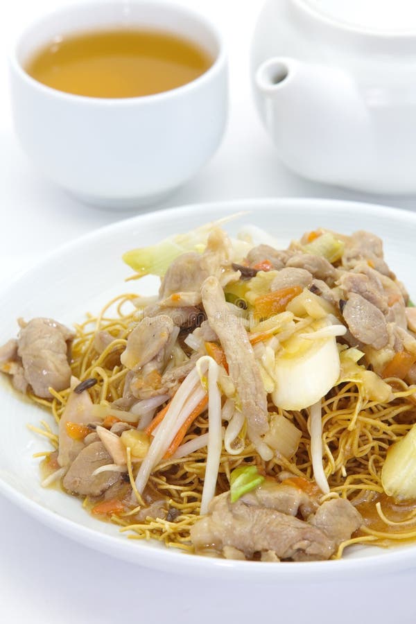 Deep fried yellow noodles stock photo. Image of asian - 36955176