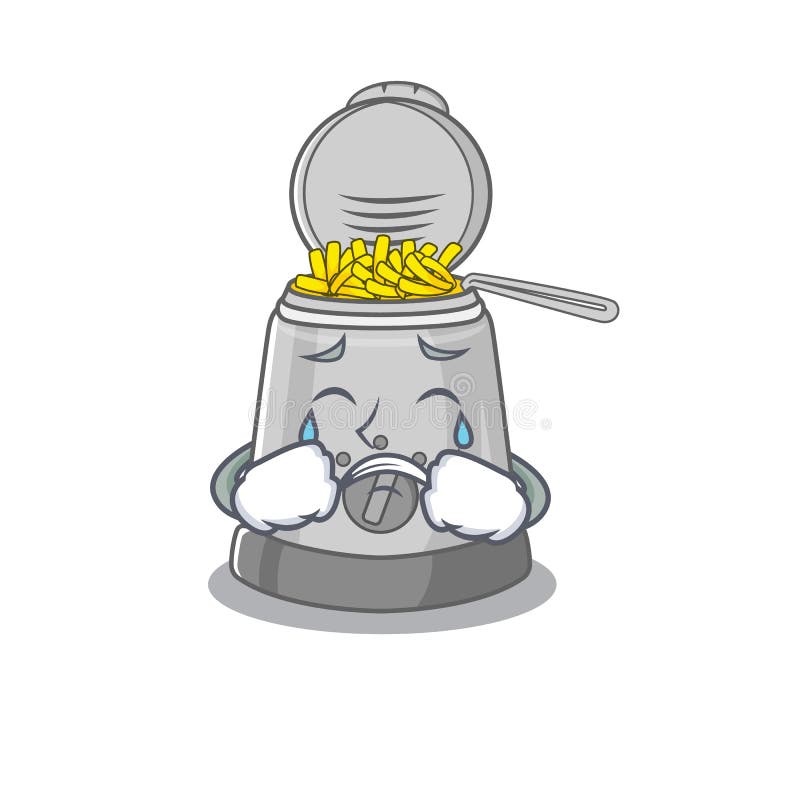 Deep Fryer Cartoon Character Concept with a Sad Face Stock Vector ...