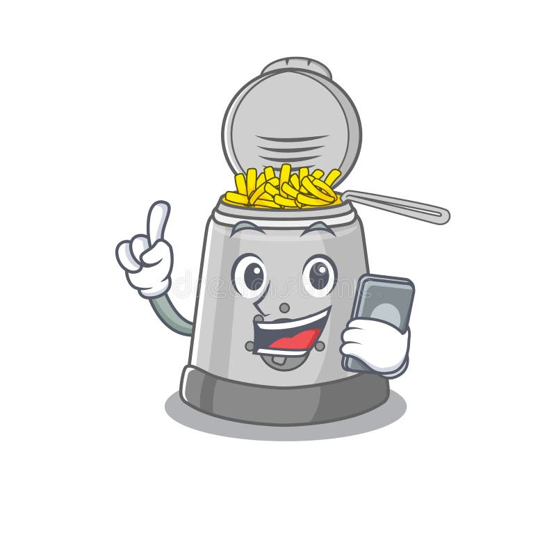 Deep Fryer Cartoon Design Style Speaking on a Phone Stock Vector ...