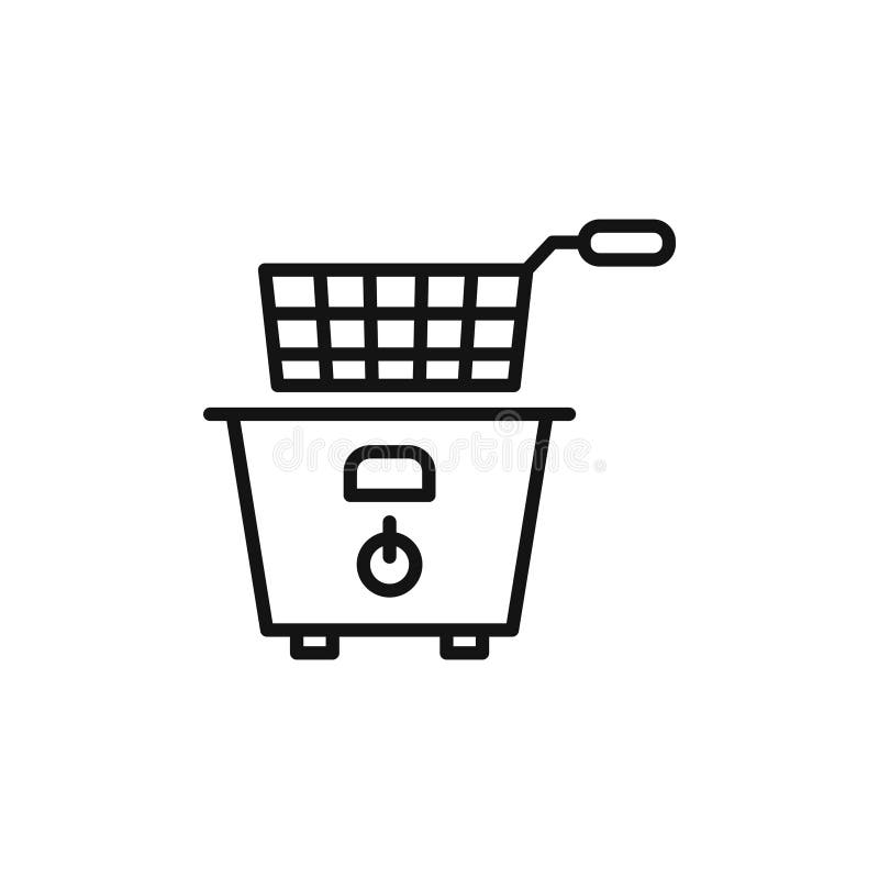 Deep Fryer Icon Symbol on White Background Stock Vector - Illustration ...