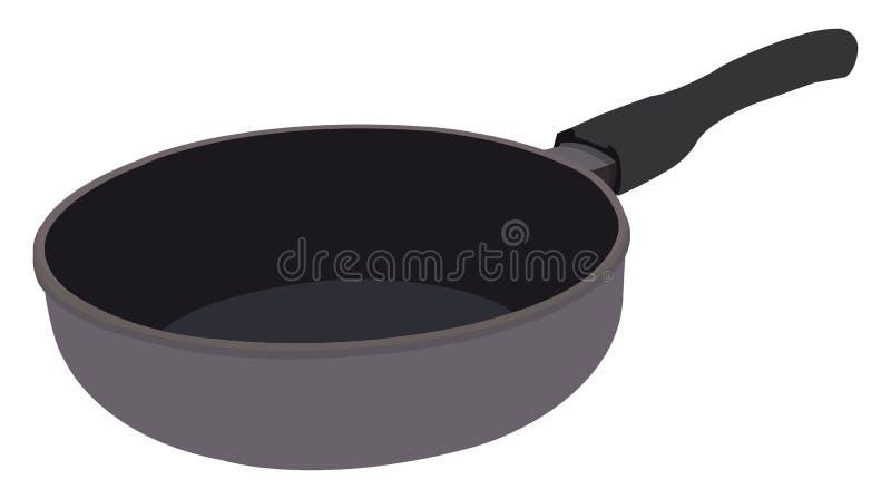 Deep frying pan, icon stock vector. Illustration of handle - 262388625
