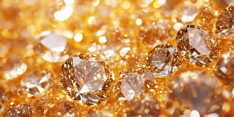 Deep Gold Background Intricate Diamond Cuts Catch Light Creating ...
