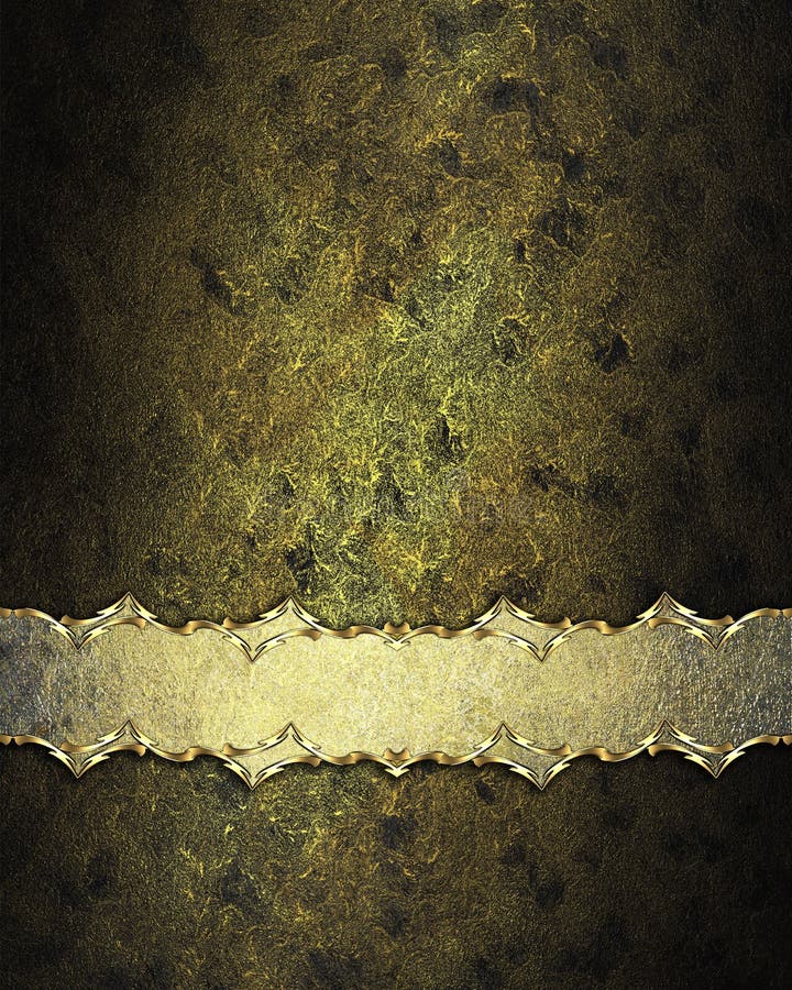 Deep Gold Structure with Decoration of Ribbon Shabby. Element for ...