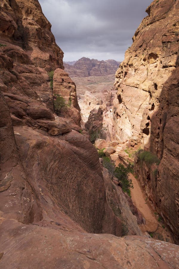 Deep Gorge - Canyon in the Desert Mountains of Jordan Stock Photo ...