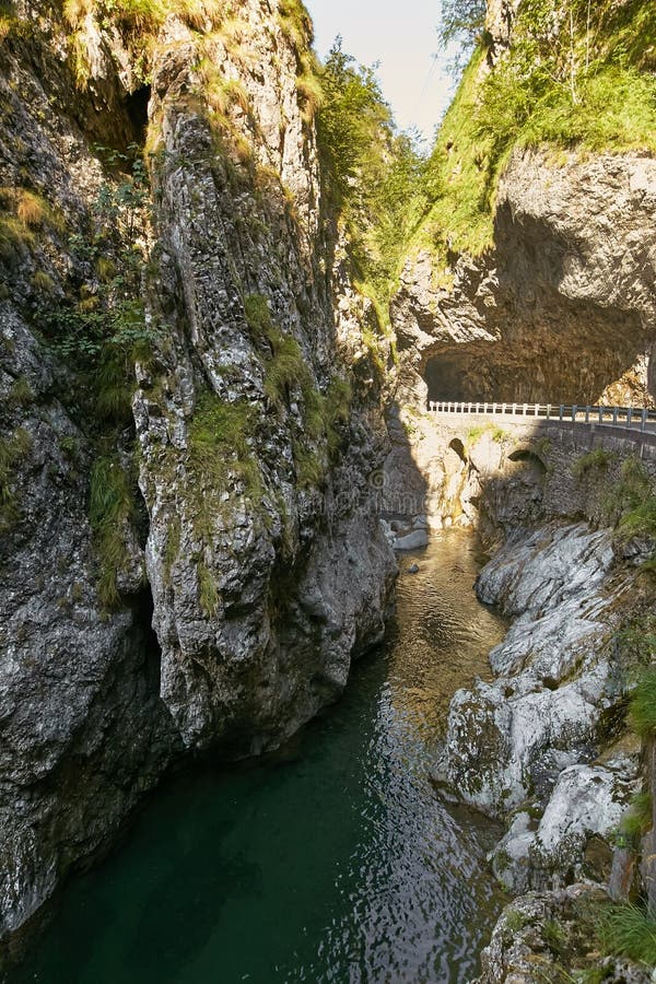 A Deep Gorge with a River in the Mountains of Italy. Stock Photo ...