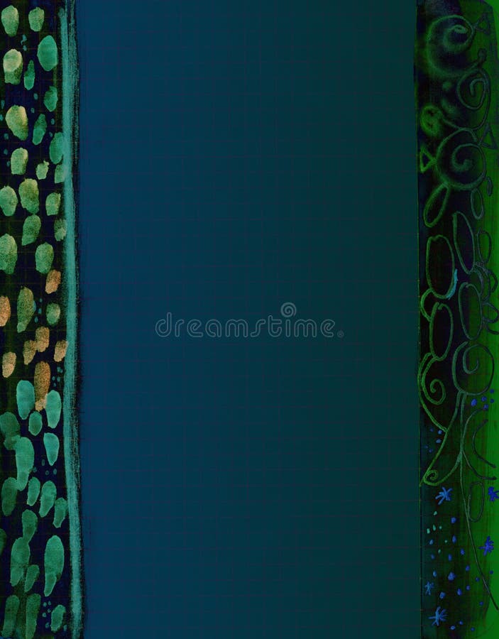 Deep Green Blue Checkered Paper Abstract Background, Hand Paint Frames ...