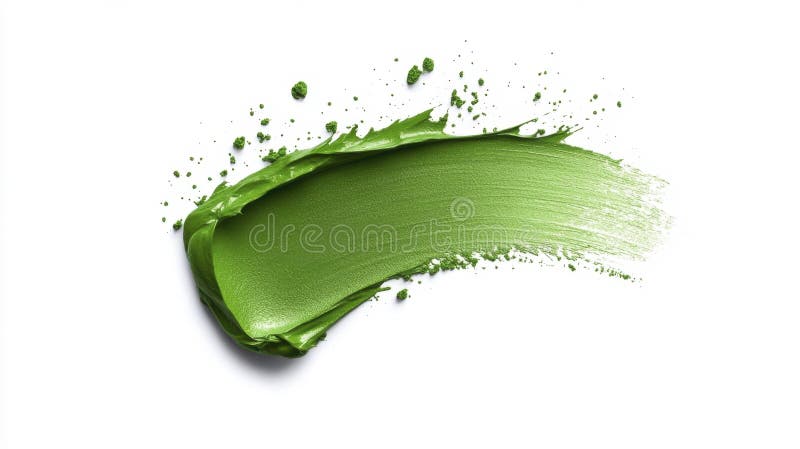 Deep Green Color Brush Stroke Isolated on White Background Stock ...