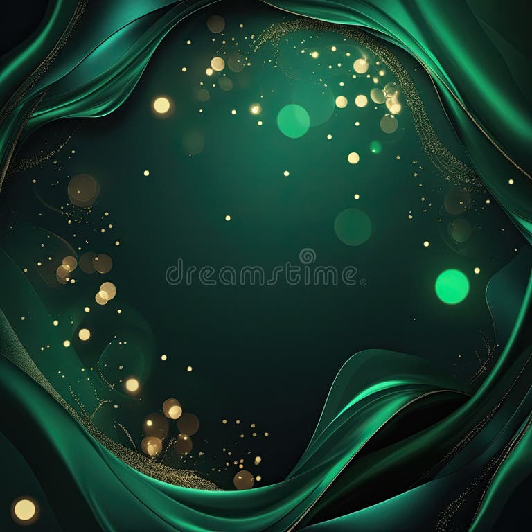Deep Green Glitter Background with Dramatic Swirls Stock Illustration ...