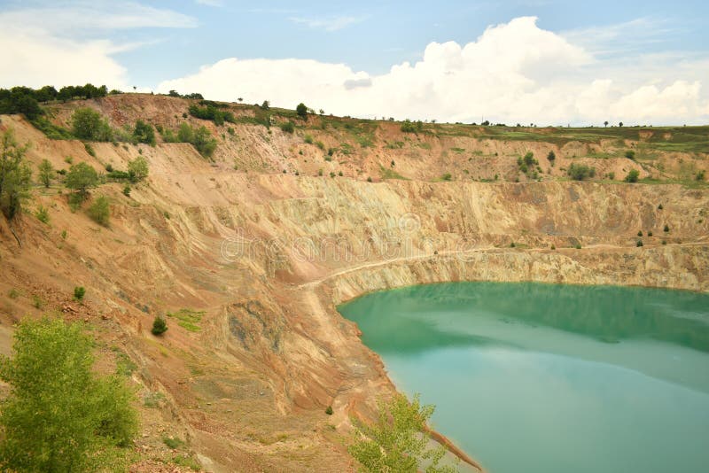 Deep Green Water. Consiquenses from the Digging. Stock Image - Image of ...