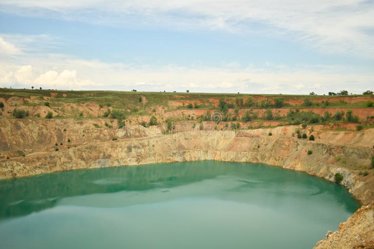 Deep Green Water. Consiquenses from the Digging. Stock Image - Image of ...
