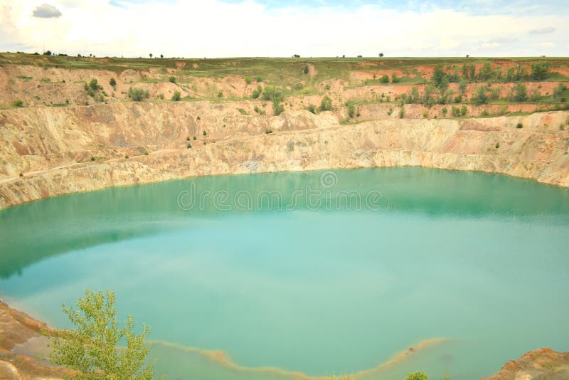 Deep Green Water. Consiquenses from the Digging. Stock Image - Image of ...