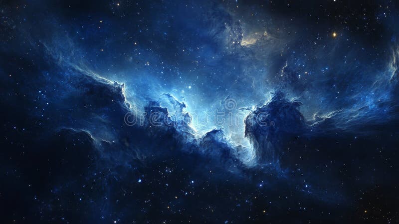 Deep Indigo Canvas with Swirling Nebulae and Cosmic Elements Stock ...