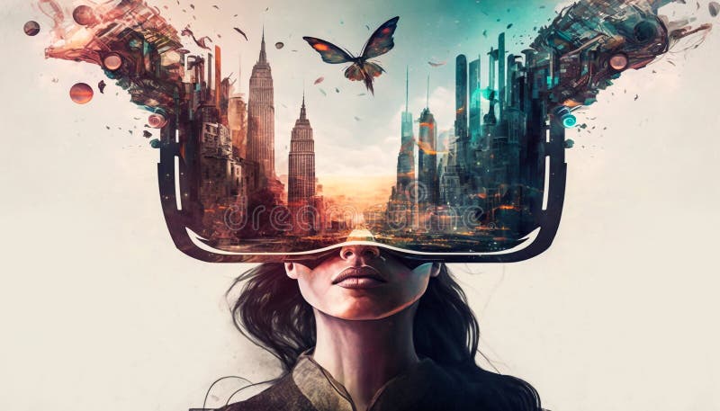 Deep Inside the Metaverse, VR Experience. Virtual Reality Fantasy World ...