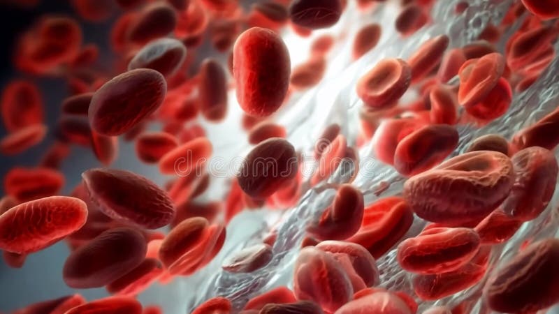 Deep within the Network of Blood Vessels, Red Cells Flow. Generative AI ...