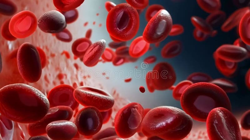 Deep within the Network of Blood Vessels, Red Cells Flow. Generative AI ...
