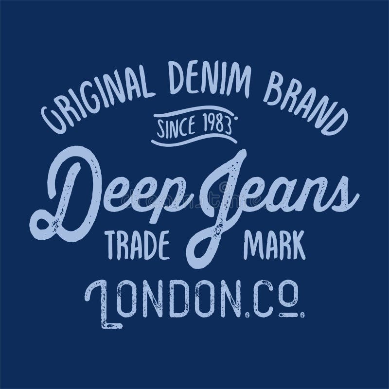 Deep Jeans Typography Shirts Design Stock Vector - Illustration of ...