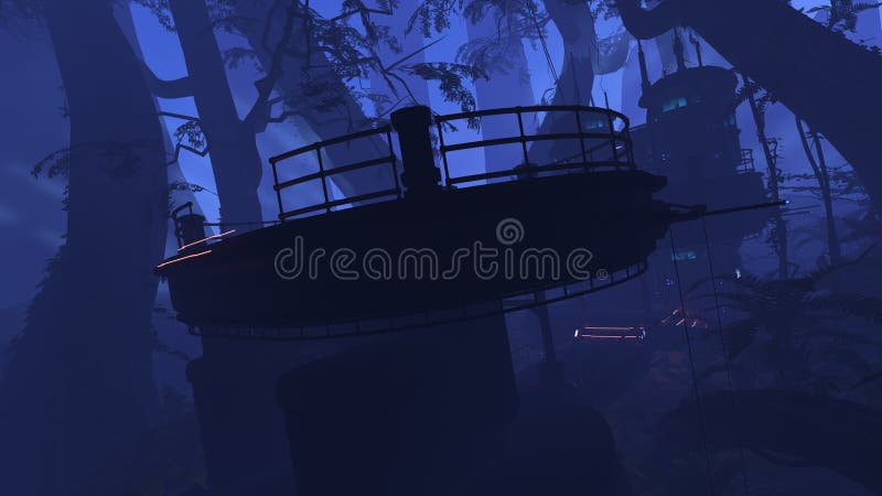 Deep jungle outpost stock illustration. Illustration of ancient - 70111048