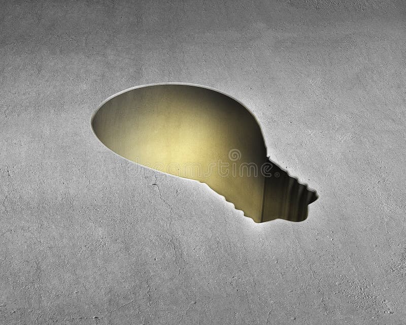 Deep Lamp Shape Hole with Lighting Stock Illustration - Illustration of ...