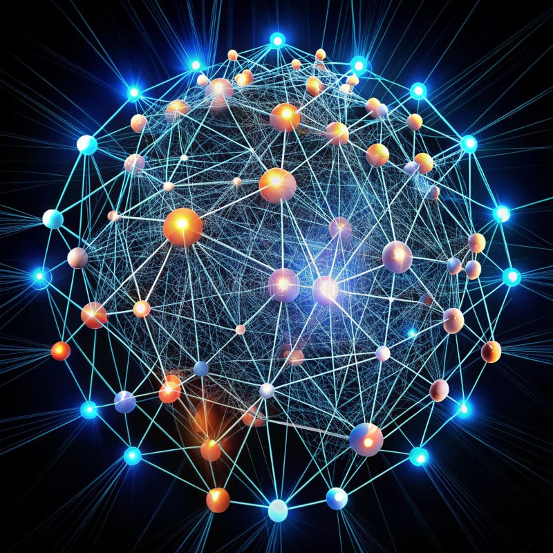 Deep Learning Network with Neural Layers and Code Stock Illustration ...