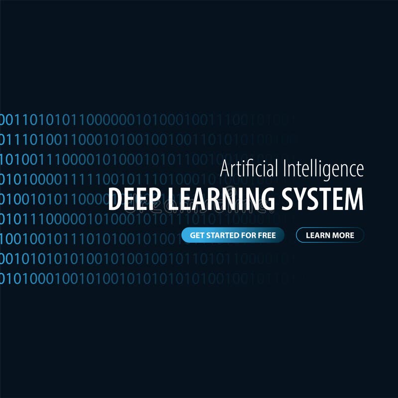 Deep Learning System. Banner for Social Media. Vector Illustration ...