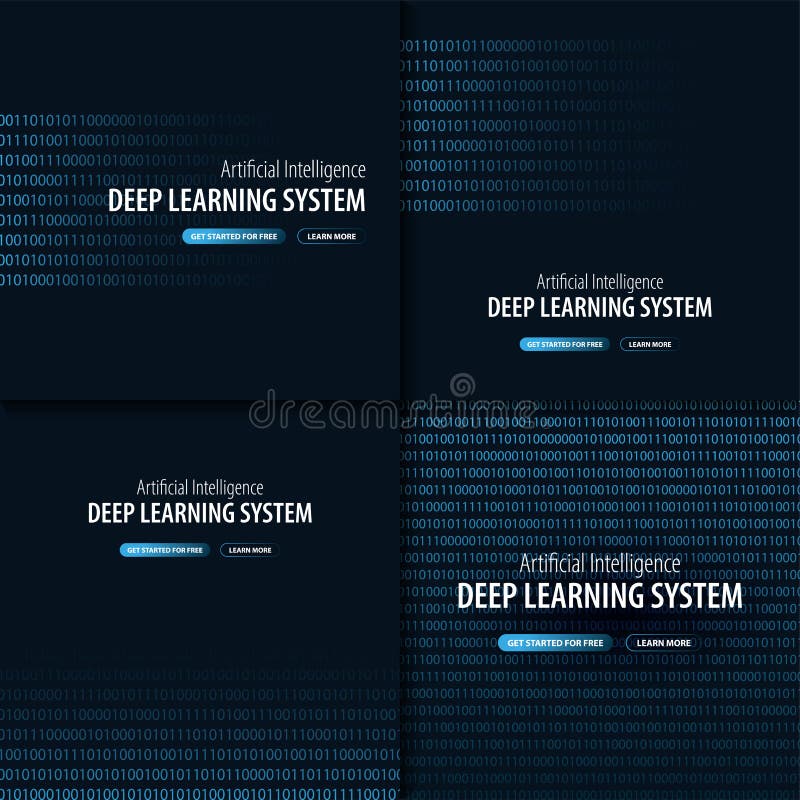 Deep Learning System. Banner for Social Media. Vector Illustration ...