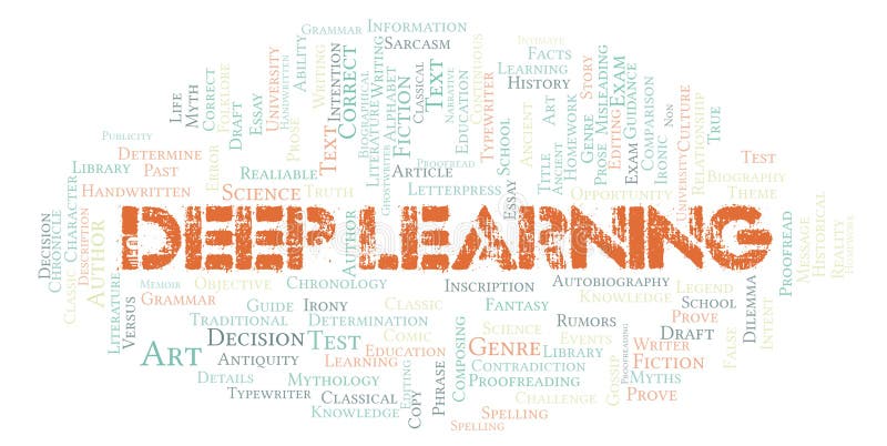 Deep Learning Typography Word Cloud Create with the Text only Stock ...